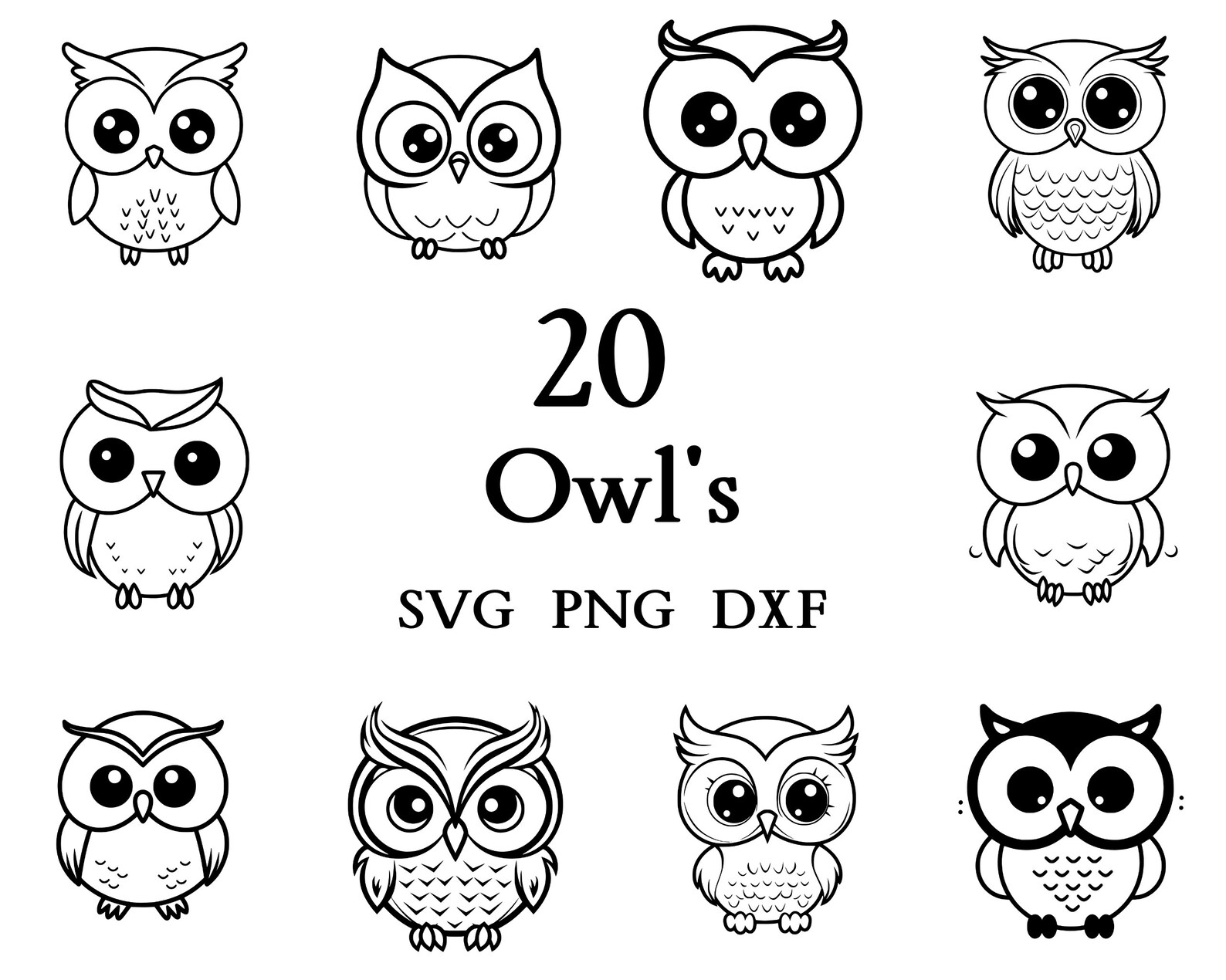 Owl Svg Bundle Owl Svg Cut Files for Cricut and Laser - Etsy UK
