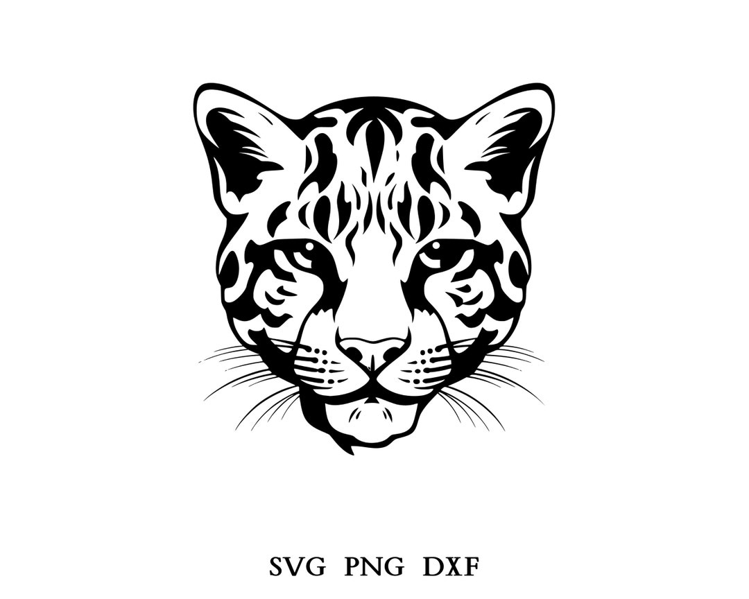 Ocelot Svg, Ocelot Clipart, Ocelot Png, Ocelot Head, Ocelot Cut Files ...
