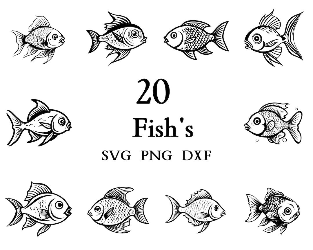 Fish Svg Bundle Fish Svg Cut Files for Cricut and Laser - Etsy