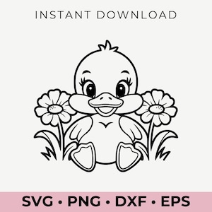 Spring Duckling SVG | Cute Baby Duck Clipart for Cricut, Adorable ...