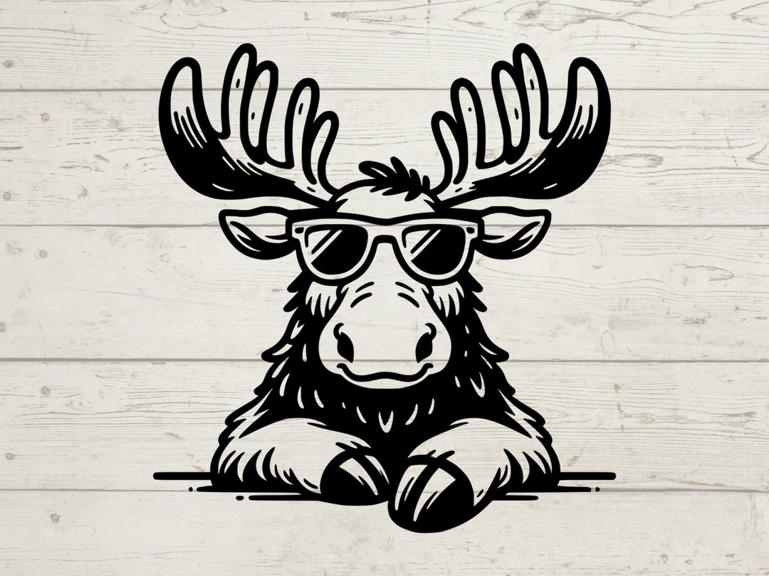 Peeking Moose With Sunglasses, Moose Svg, Moose Clipart, Moose Png ...