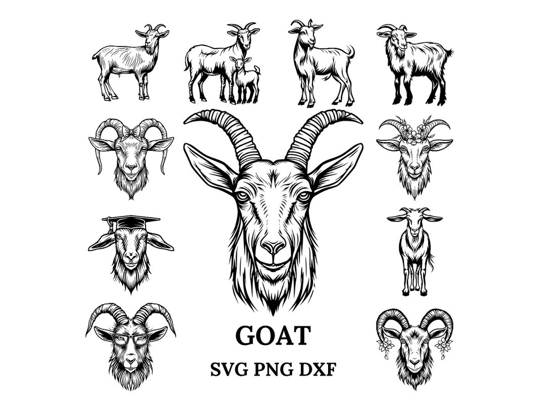 Goat Svg Bundle , Goat Svg , Goat Png, Goat Clipart, Goat Head,goat Cut ...