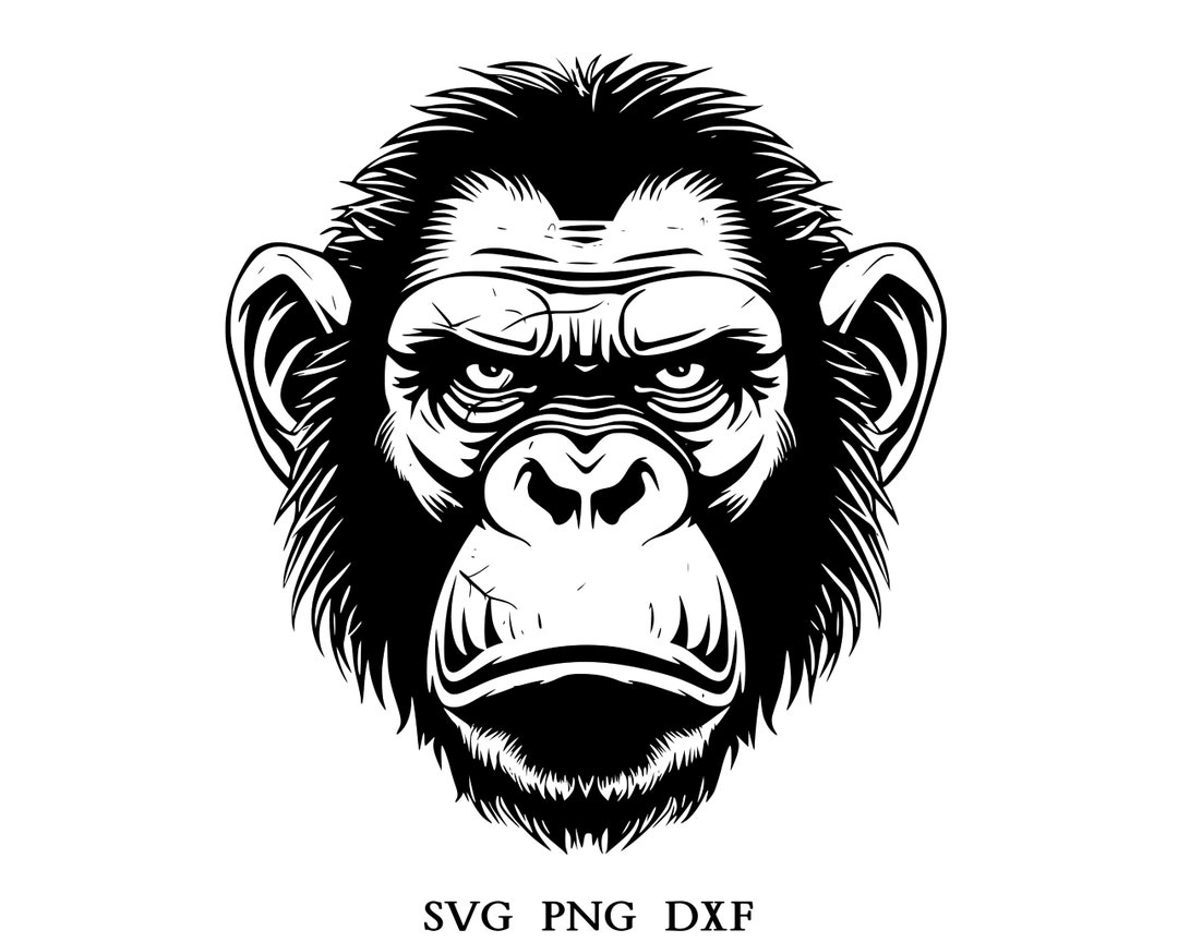 Ape Head, Ape Svg, Ape Png, Ape, Clipart, Monkey Svg, Animal Designs - Etsy