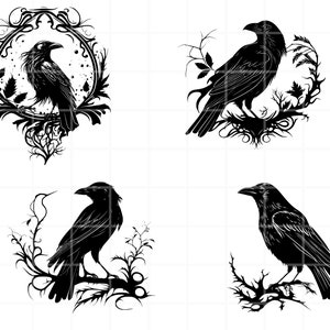 Crow Svg, Crow Bundle, Crow Clipart, Crow Png, Crow Cut Files for ...