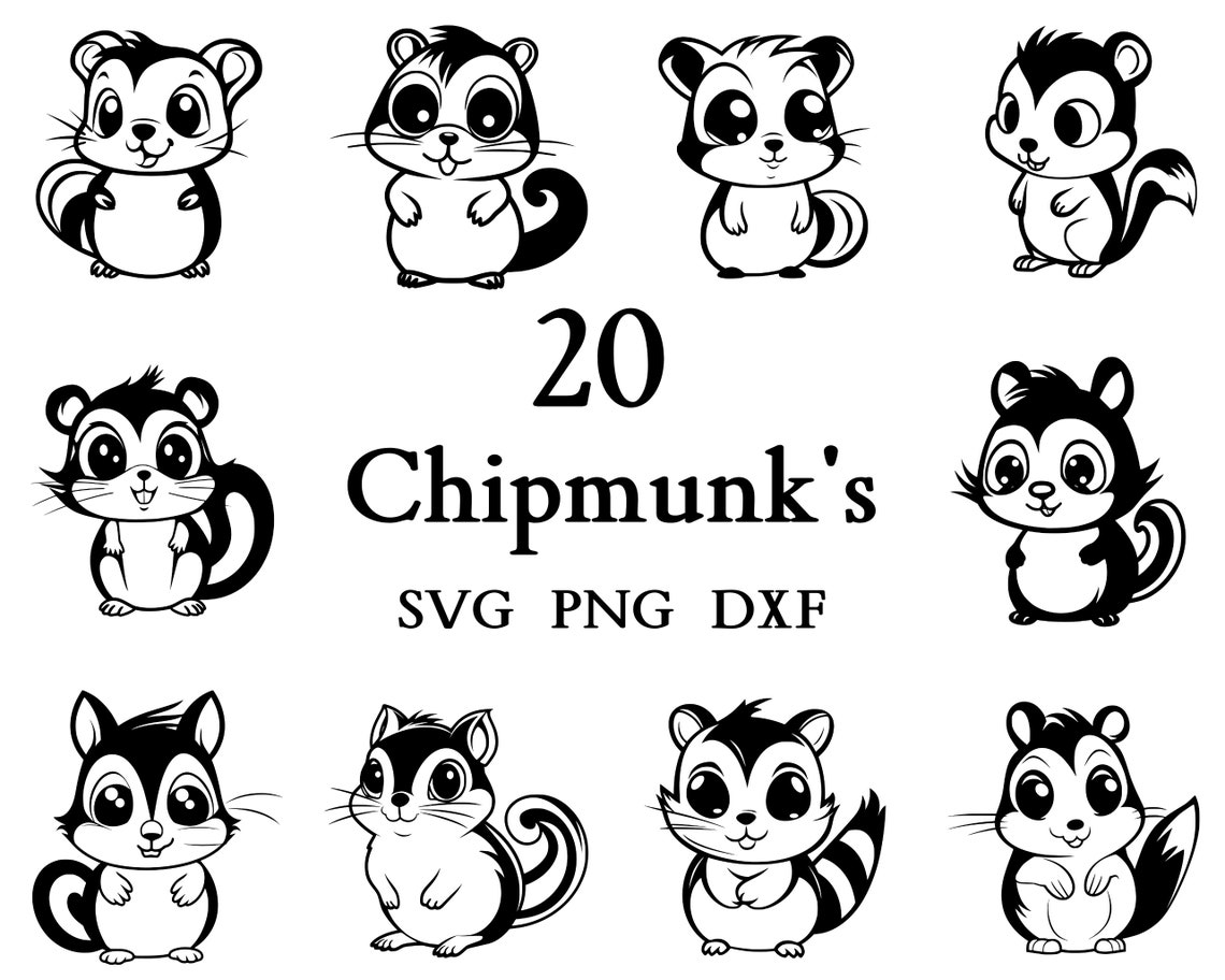 Chipmunk Svg Bundle Chipmunk Svg Cut Files for Cricut and - Etsy