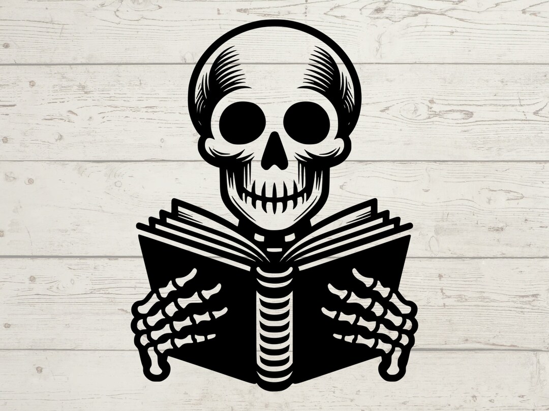 Skeleton Reading Svg Png Clipart, Comercial Use, Digital Download - Etsy