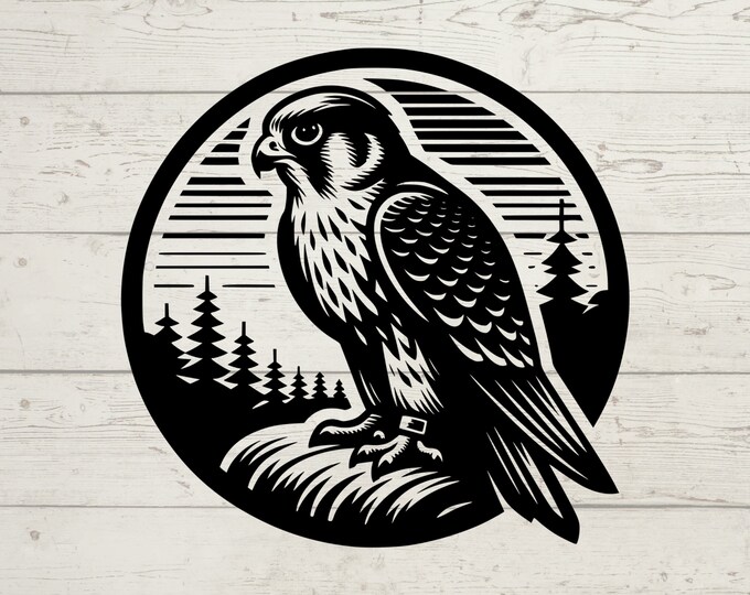 Falcon 3 Svg, Falcon Svg, Predator Bird Svg, Falcon Dxf, Falcon Png ...