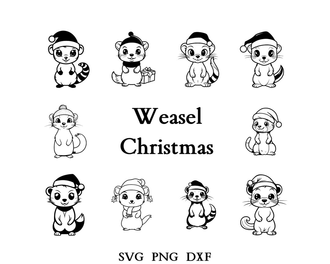 Christmas Weasel Bundle Weasel Svg Christmas Designs - Etsy UK