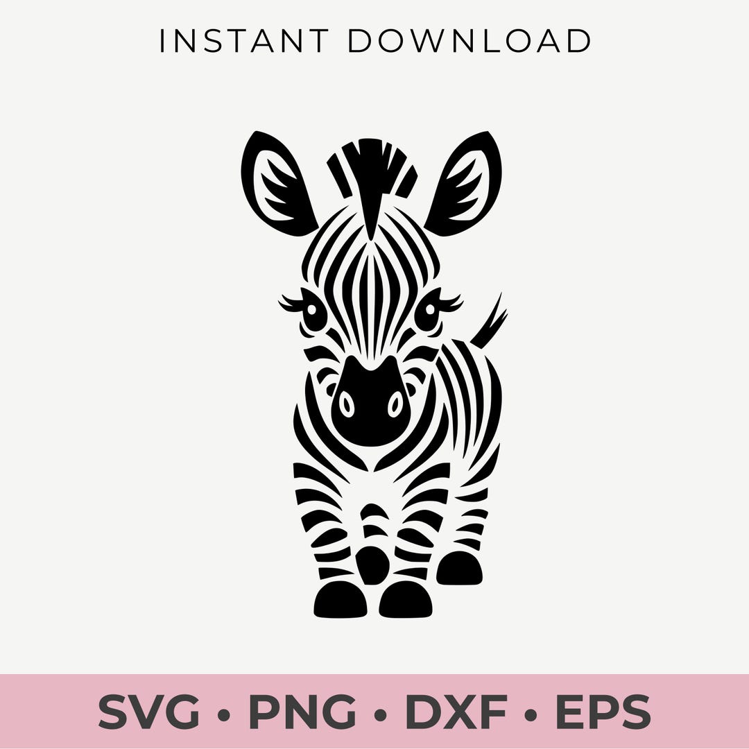 Elegant Baby Zebra SVG & PNG Animal Silhouette Clipart for Cricut ...
