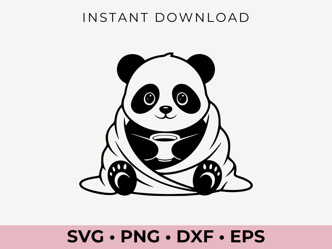 Cozy Panda SVG | Cute Panda Clipart | Panda Vector File | Cricut ...