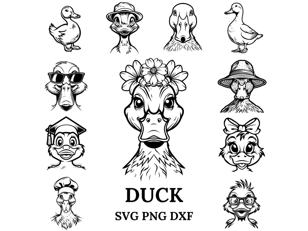 Duck Svg Bundle , Duck Svg , Duck Png, Duck Clipart, Duck Head, Duck ...