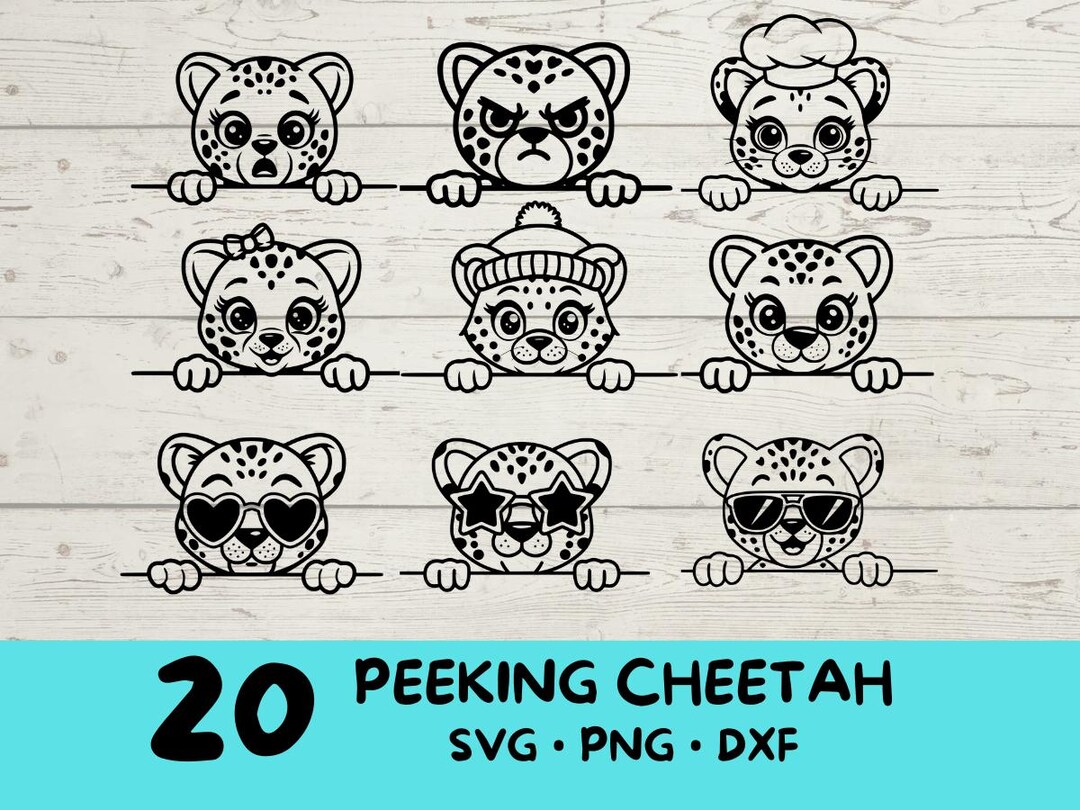 Peeking Cheetah, Cheetah Svg , Cheetah Svg Bundle, Cute Cheetah With ...