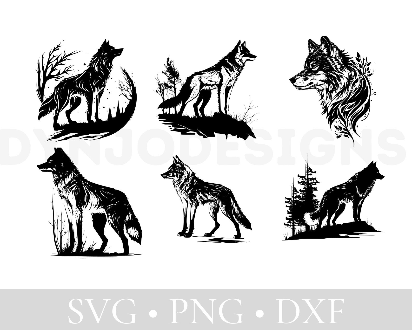 Wolf Svg Wolf Bundle Wolf Clipart Wolf Png Wolf Cut Files - Etsy