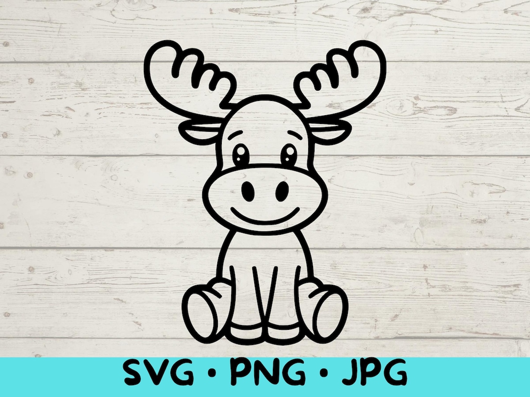 Sitting Moose , Moose Svg, Moose Clipart, Moose Png, Moose Head ...
