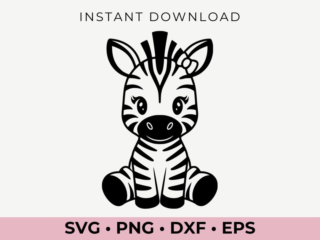 Adorable Baby Zebra SVG & PNG | Animal Clipart for Cricut, Sublimation ...