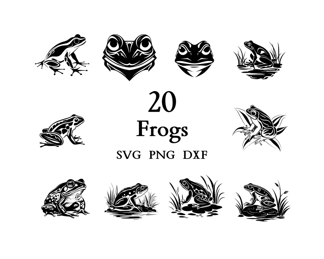 Frog Svg Bundle , Perfect Cut Files for Cricut and Laser Engraving , 20 ...