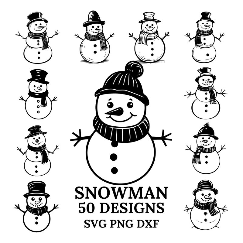 Snowman Svg File - Etsy