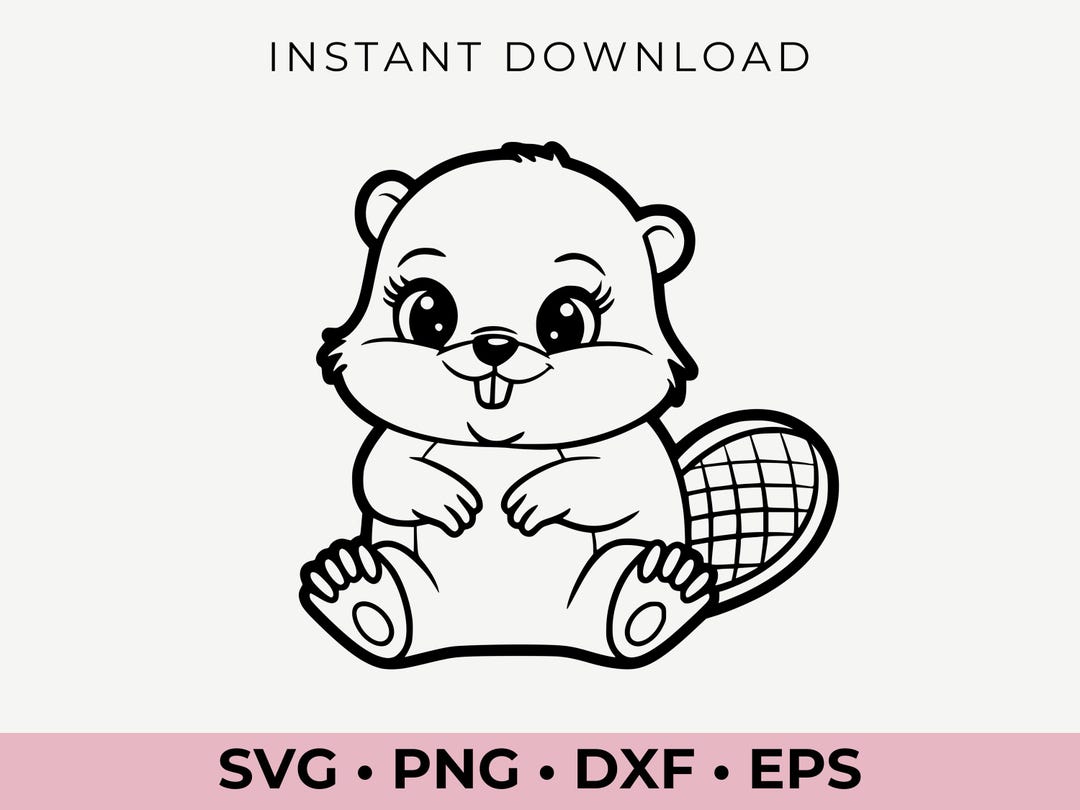 Cute Beaver SVG – Cartoon Beaver Clipart – Digital Download – PNG Dxf ...