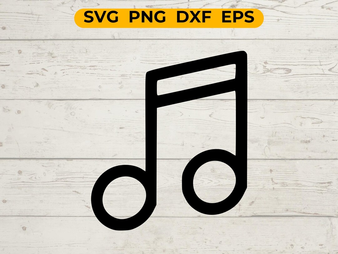 Music Note Svg Png Dxf Eps Clipart, Simple Musical Note Outline Design ...