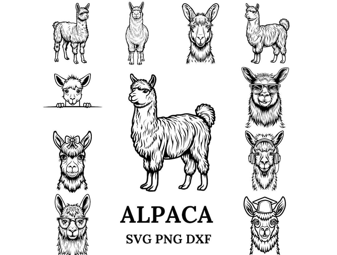 Alpaca Svg Bundle , Alpaca Svg , Alpaca Png, Alpaca Clipart, Alpaca ...