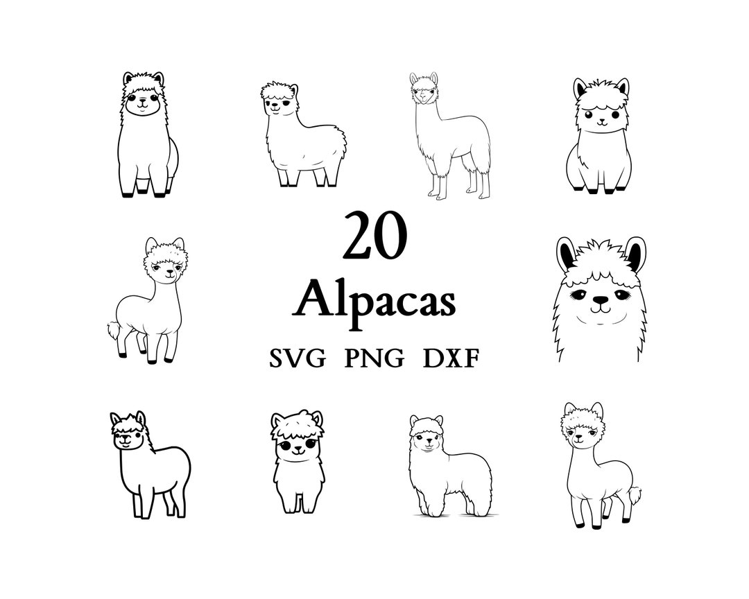 Alpaca Svg-bundel, Alpaca Svg, gesneden bestanden voor Cricut en ...