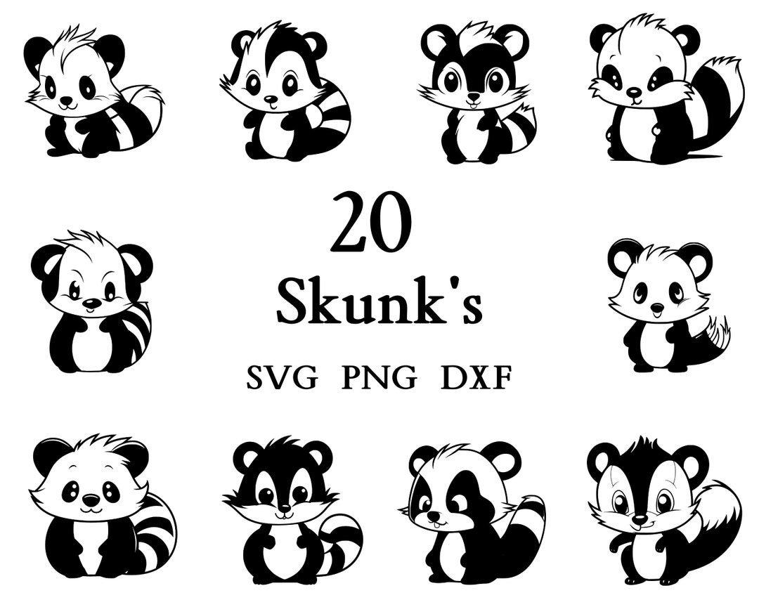 Skunk Svg Bundle Skunk Svg Cut Files for Cricut and Laser - Etsy