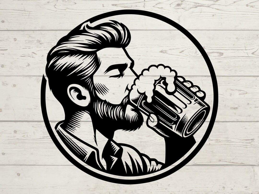 Beer Drinking Man Svg Png Clipart, Comercial Use, Digital Download - Etsy
