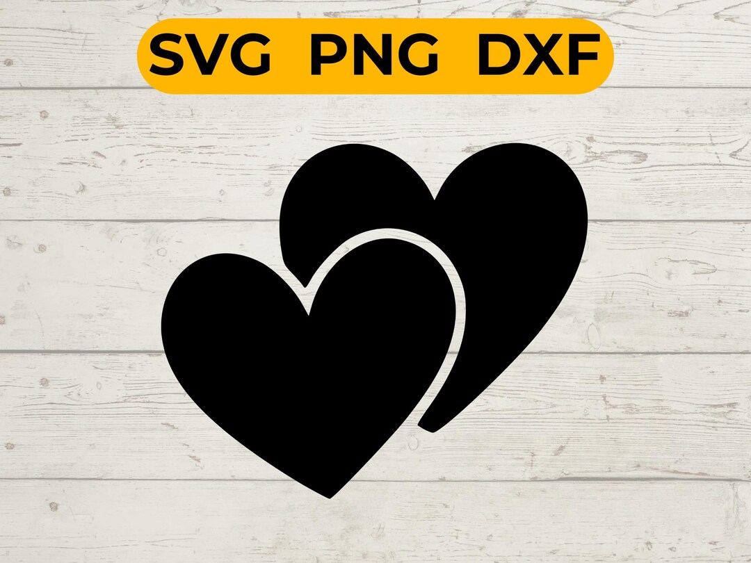 Double Hearts SVG Cut File for Valentines Day, Love Clipart PNG ...