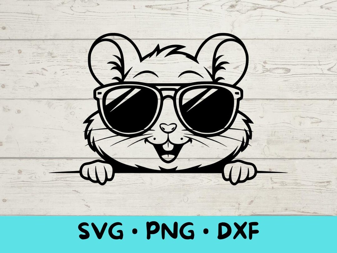 Peeking Hamster With Sunglasses, Hamster Svg, Hamster Clipart, Hamster ...