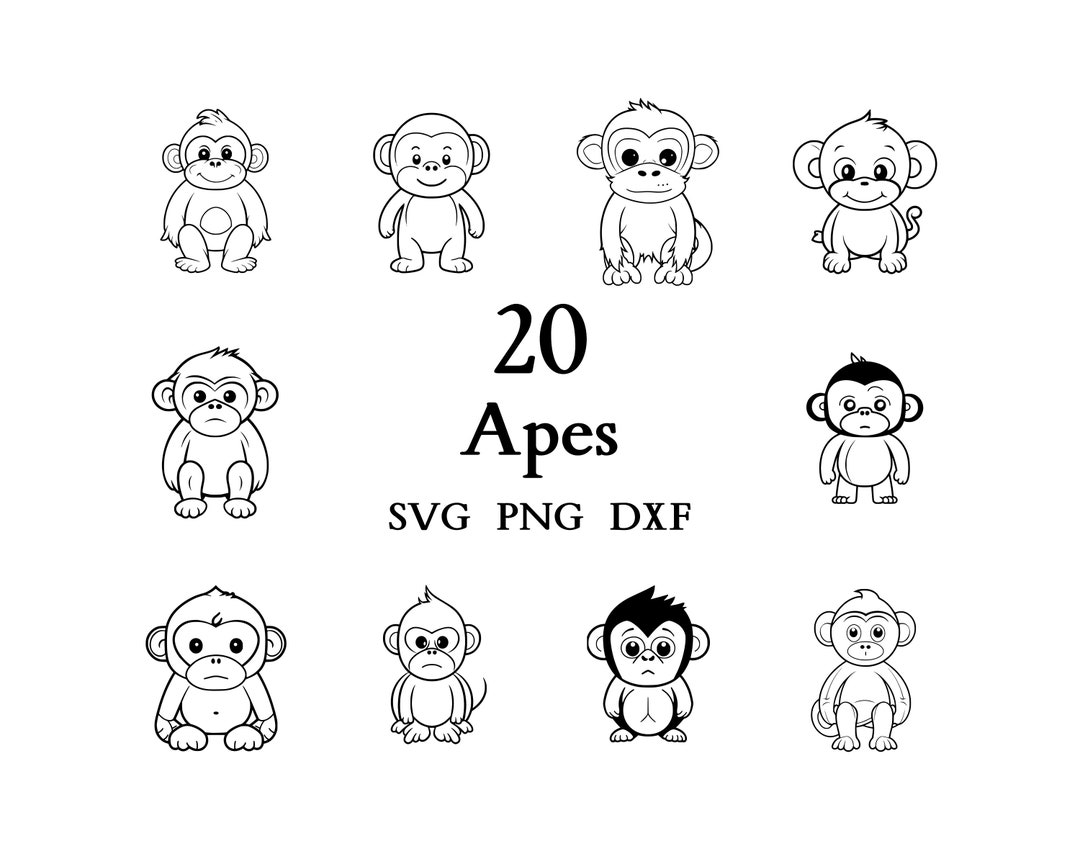 Ape Svg-bundel , Ape Svg , Cut-bestanden Voor Cricut En Lasergravure ...
