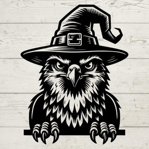Hawk With Witch Hat, Hawk Svg, Hawk Clipart, Hawk Png, Hawk Head ...