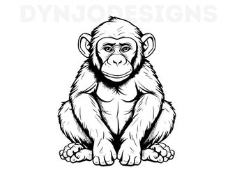 Prankster Chimpanzee SVG Comic Animal SVG Funny Animal Cut - Etsy