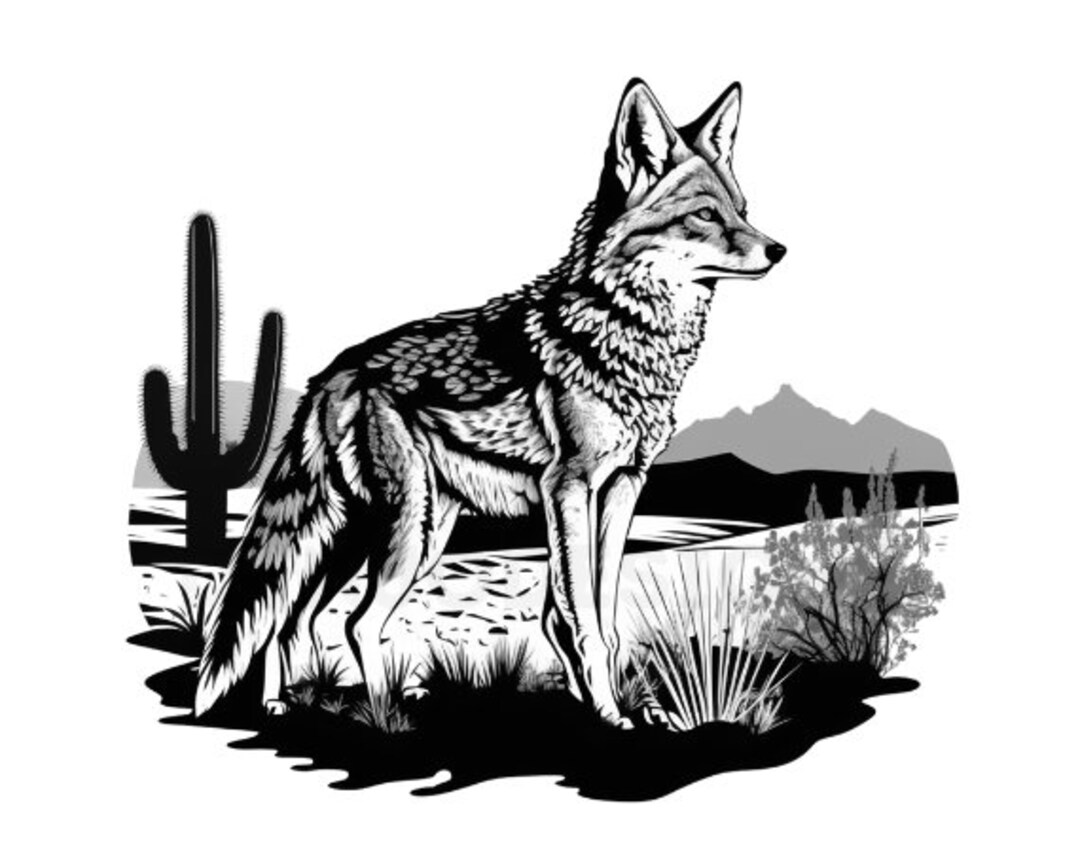 Coyote Svg Cute Coyote Svg Zoo Animals Coyote PNG Coyote - Etsy