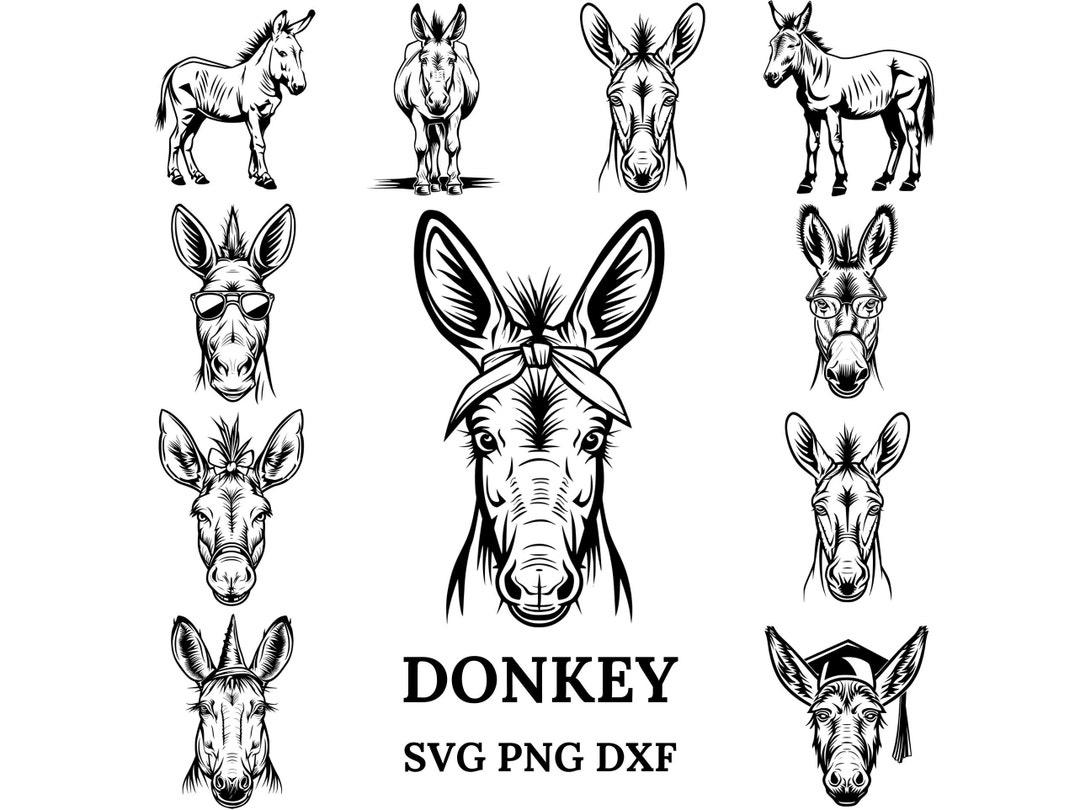 Donkey Svg Bundle , Donkey Svg , Donkey Png, Donkey Clipart, Donkey ...