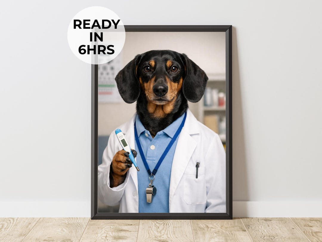 Custom Doctor Pet Portrait - Funny Vet Art & Medical Gift - Etsy