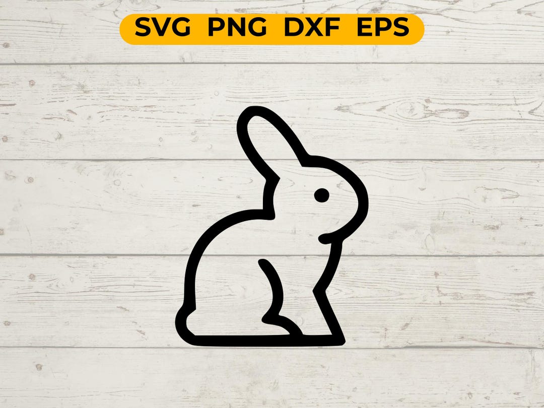 Bunny Svg Png Dxf Eps Clipart, Easter Rabbit Outline Design for Cricut ...