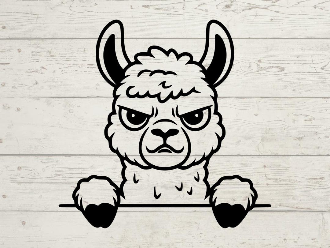 Grumpy Llama SVG PNG DXF File for Cricut, Sassy Llama Clipart, Funny ...