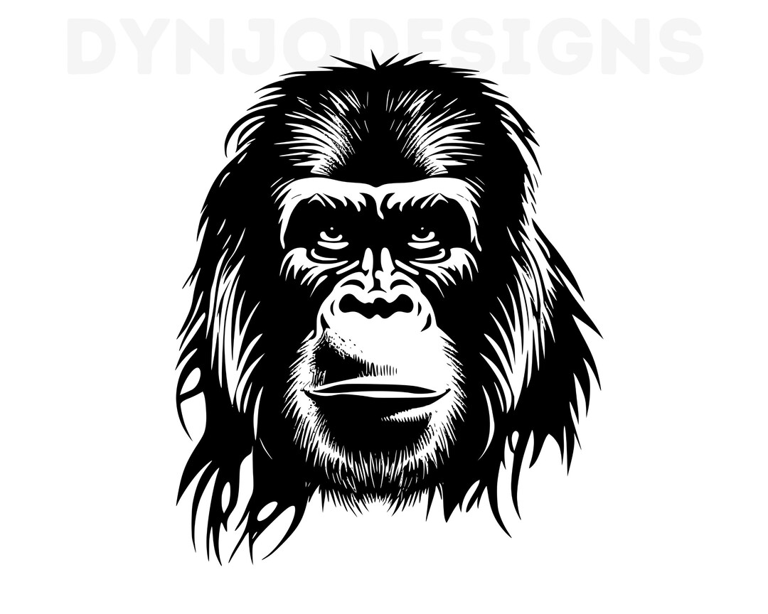 Orangutan Head , Orangutan Svg , Cut Files for Cricut , Laser Engraving ...