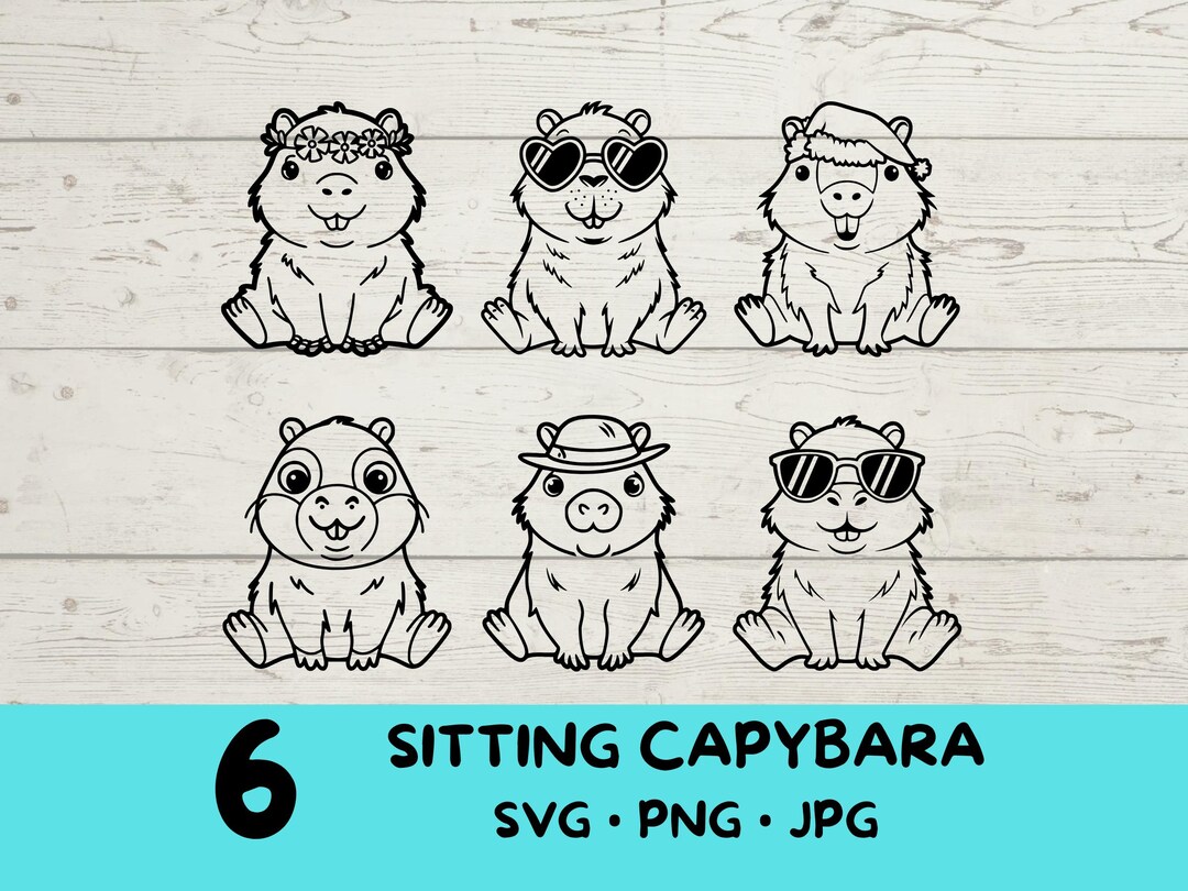 Capybara Svg Bundle , Sitting Capybara, Capybara Svg , Capybara Png ...