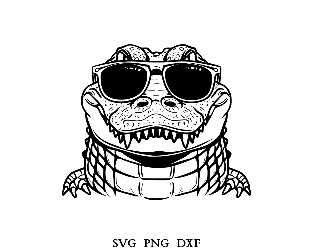 Alligator With Sunglasses, Alligator Svg, Alligator Clipart, Alligator ...