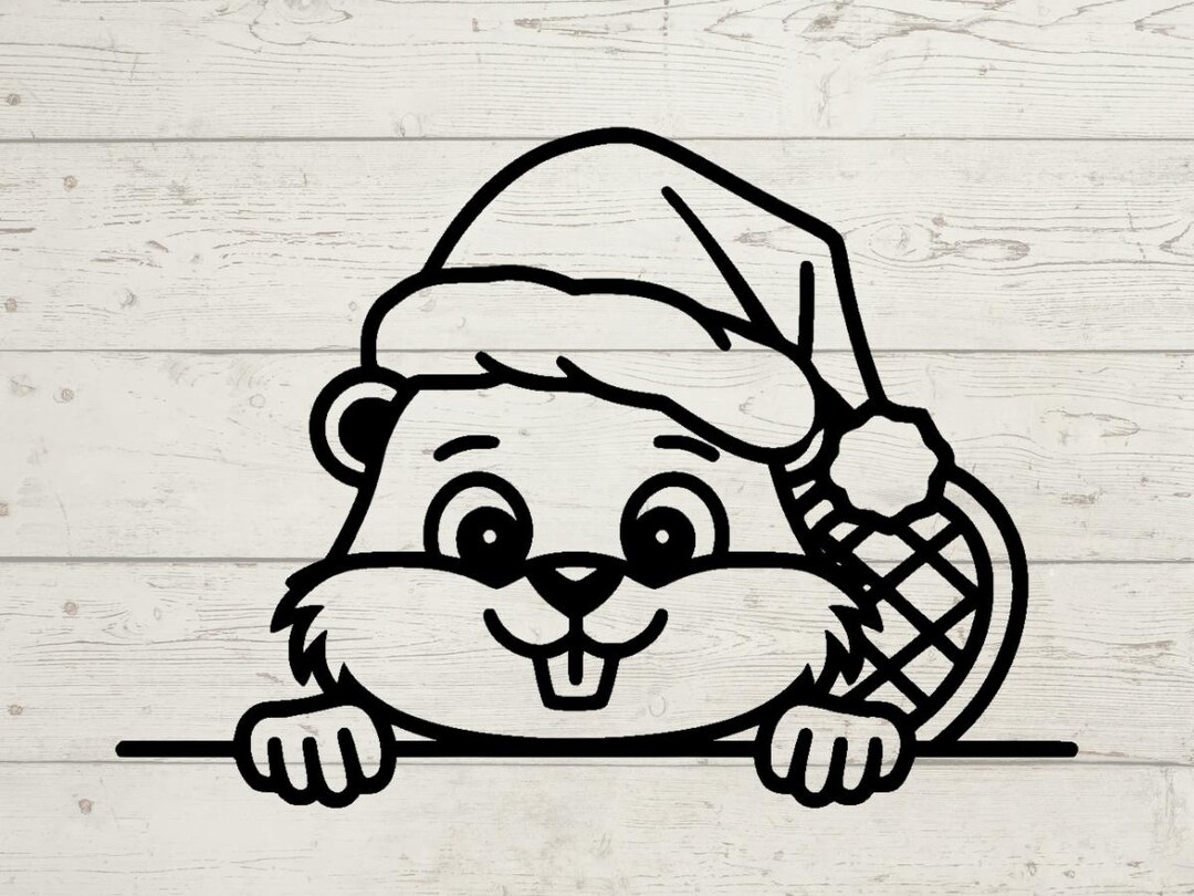 Bever met kerstmuts, bever Svg, bever Clipart, bever Png, Beaver Head ...