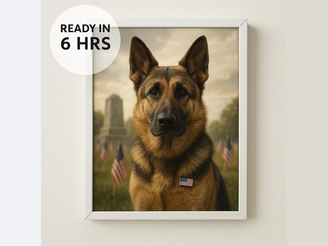 Memorial Day Pet Portrait – Custom Dog or Cat in Military Uniform With ...