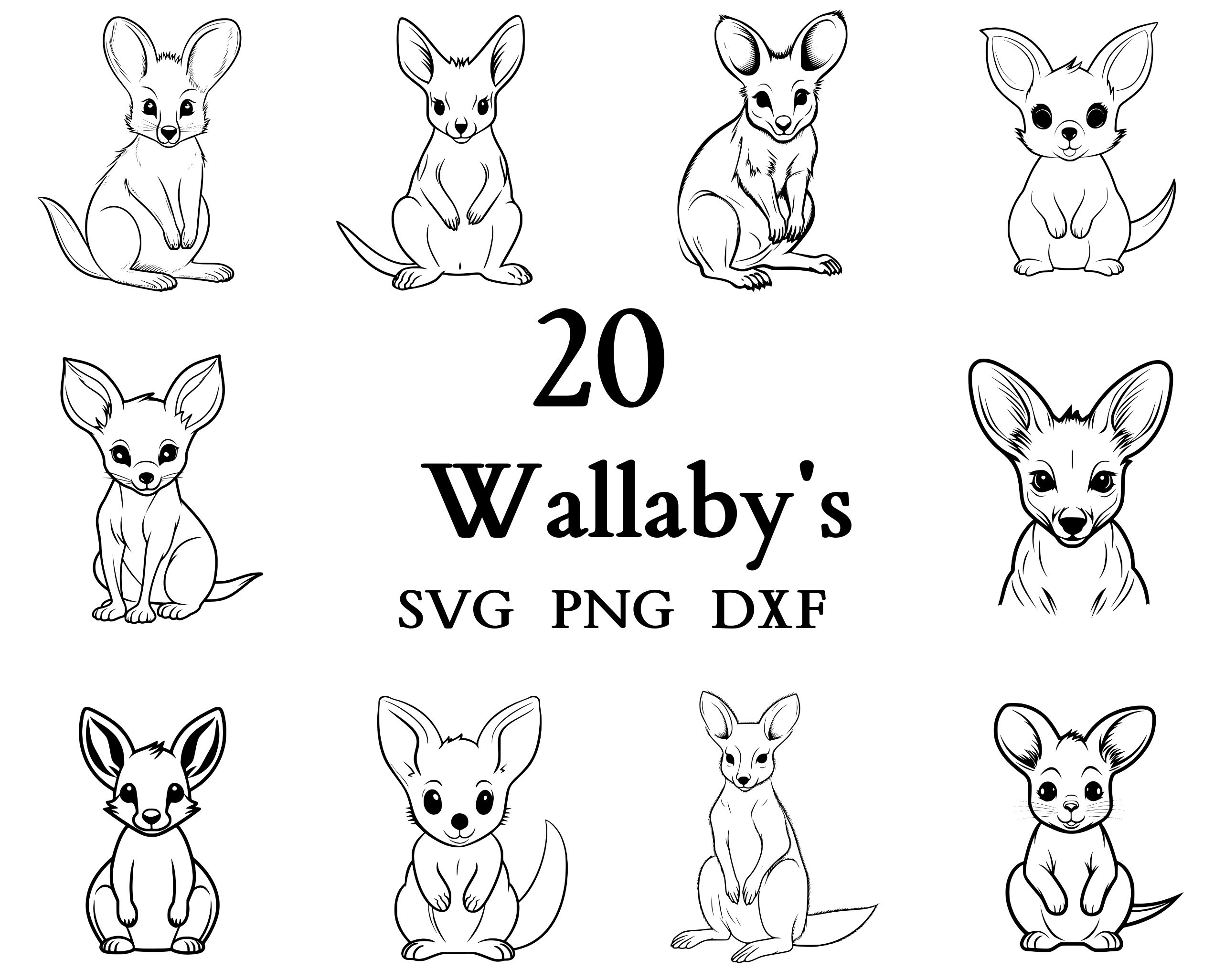Wallaby Svg Bundle Wallaby Svg Cut Files for Cricut and - Etsy