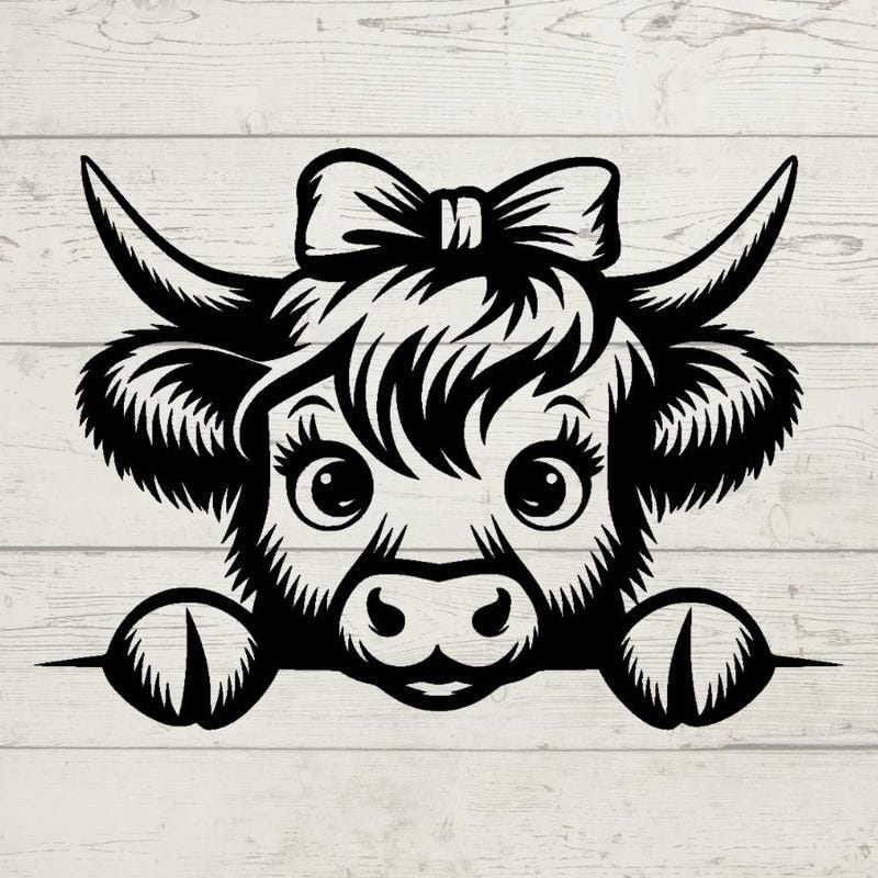 Cow With Bow Svg - Etsy