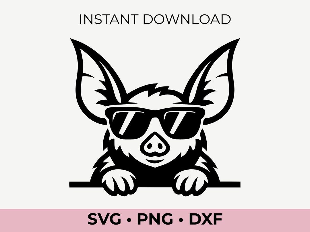 Peeking Bat SVG – Cool Bat With Sunglasses Clipart for Cricut and ...