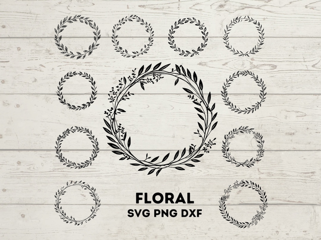 Circle Floral Svg Floral Wreath Bundle Wreath Svg Bundle Flower Svg ...