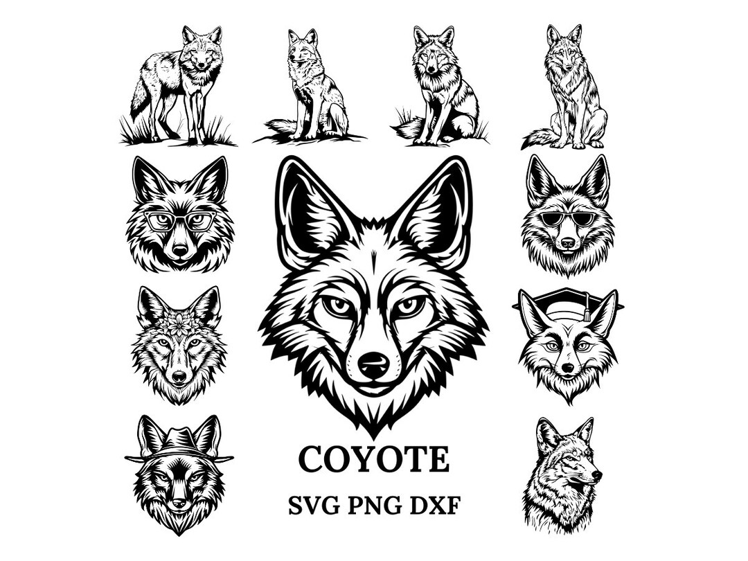 Coyote Svg Bundle , Coyote Svg , Coyote Png, Coyote Clipart, Coyote ...