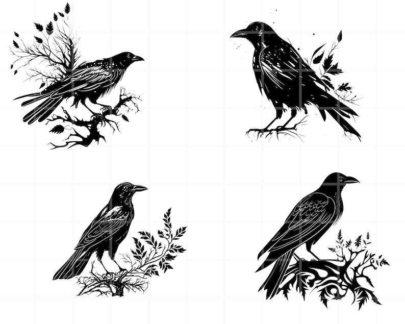 Crow Svg Crow Bundle Crow Clipart Crow Png Crow Cut Files - Etsy