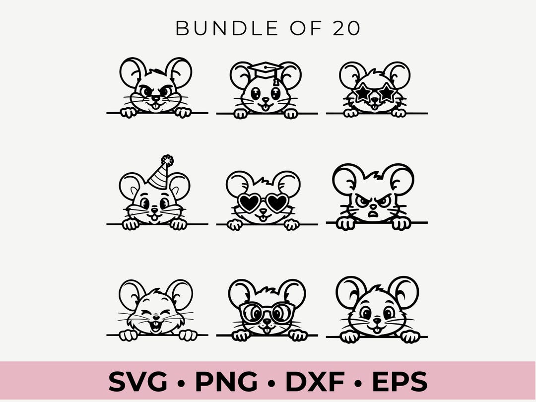 Spähende Maus, Maus svg, Maus svg Bundle, süße Maus mit | Sonnenbrille ...