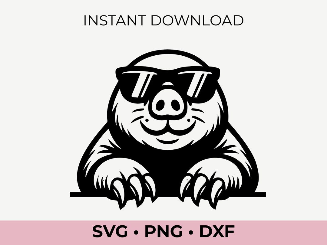 Peeking Mole SVG – Cute Mole With Sunglasses Clipart for Cricut and ...
